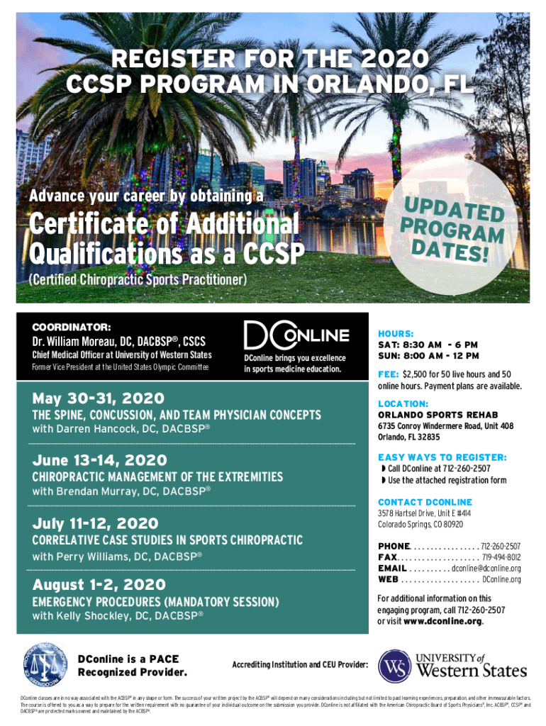 Fillable Online Certificate of Additional Qualifications as a CCSP ...