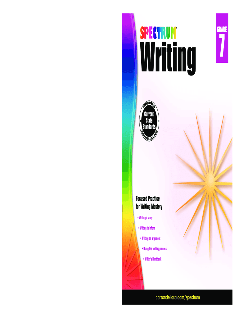 Fillable Online Spectrum Writing, Grade 7 Fax Email Print - pdfFiller