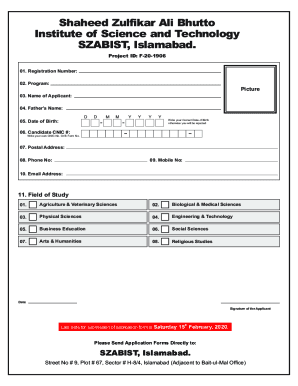 Fillable Online szabist-isb edu SZABIST Form Fax Email Print - pdfFiller
