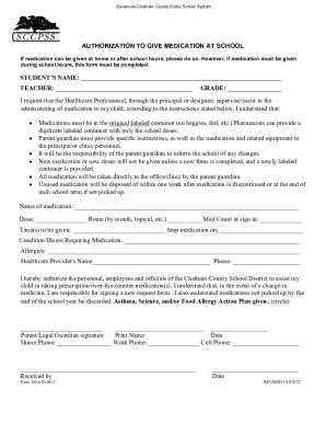 Fillable Online authorization for self-administration of asthma ...