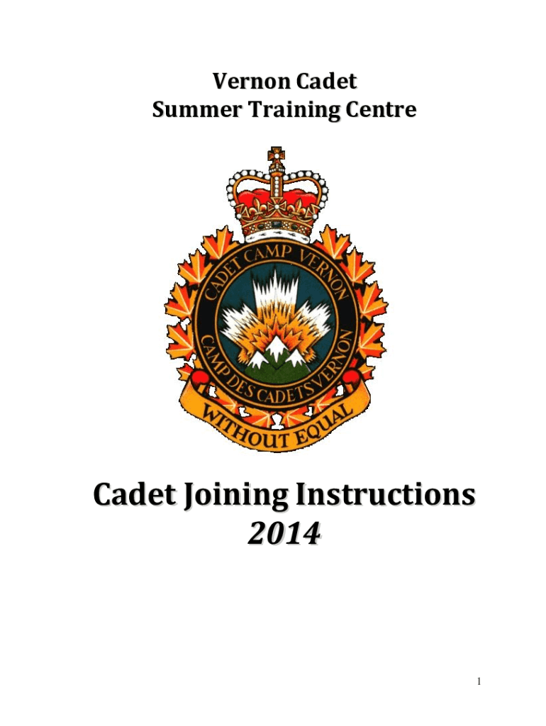 Fillable Online regional cadet support unit (pacific) cadet training ...