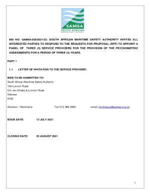 Fillable Online South African Maritime Safety Authority Invites all ...