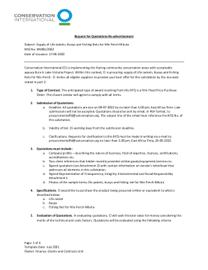 Fillable Online Request for Quotations Template Fax Email Print - pdfFiller