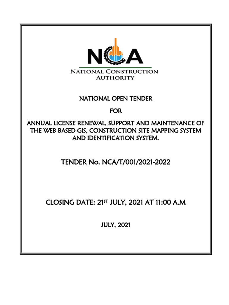 Fillable Online Re-tender For Annual License Renewal, Support And ...