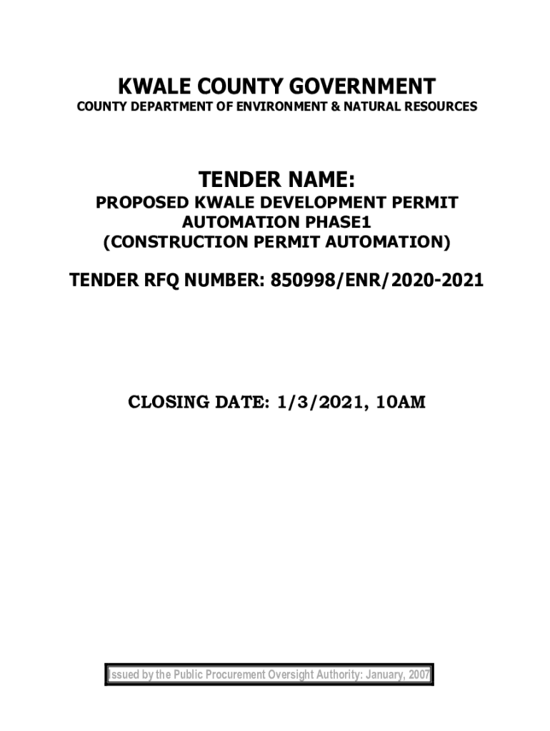 Fillable Online Kwale County Government Department Of Social Services ...