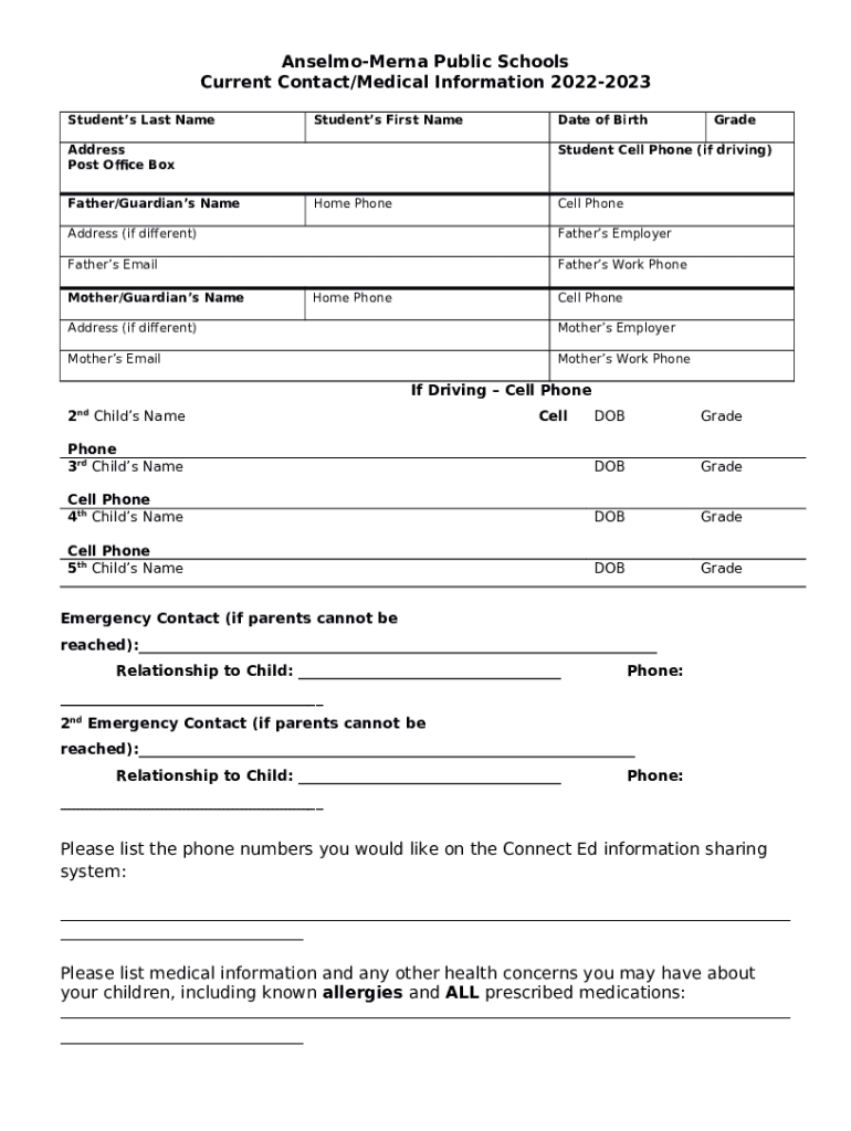STUDENT INATION sheet.pdf Doc Template | pdfFiller