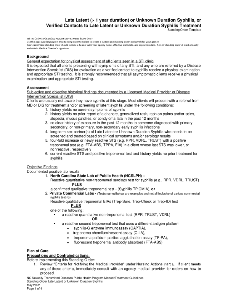 Fillable Online Syphilis Treatment Protocol - Minnesota Department of ...