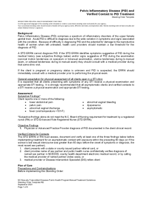 Fillable Online Pelvic Inflammatory Disease (PID) and Verified Contact ...
