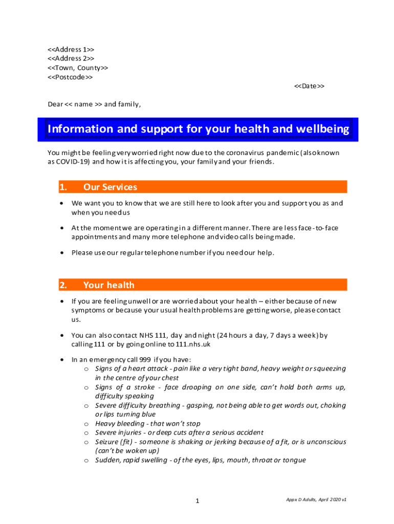 Fillable Online Sample PFA letters for Families.docx Fax Email Print ...