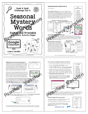 Fillable Online Set 4 Seasonal Mystery Words for Preview.pdf Fax Email ...
