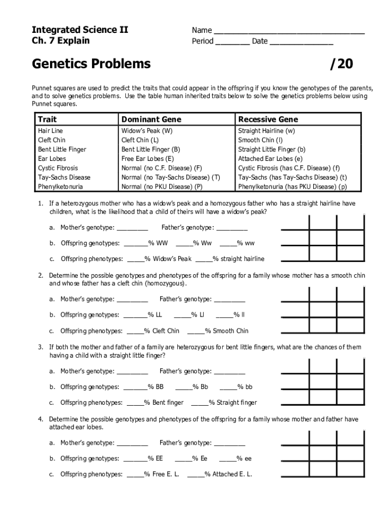 Fillable Online Genetics practice problems worksheet key Fax Email ...