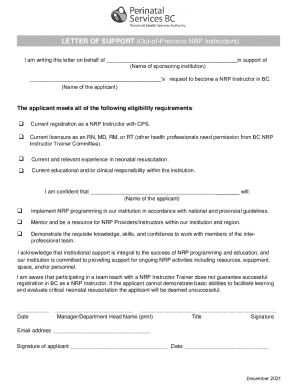 Fillable Online Letters of Support and Affidavits of Support for ...