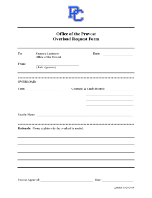 Fillable Online Faculty Teaching Overload Request Form - Human Resources Fax Email Print - pdfFiller