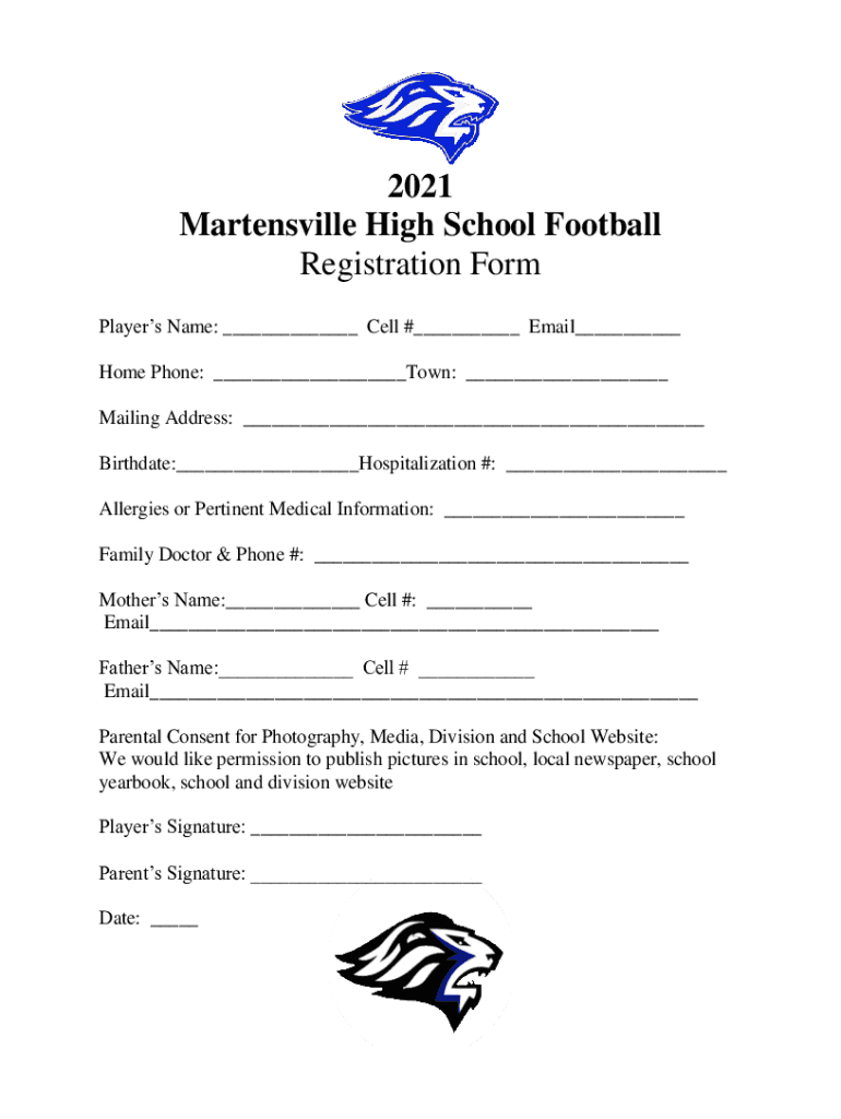 Fillable Online blogs spiritsd 2021 Martensville High School Football ...