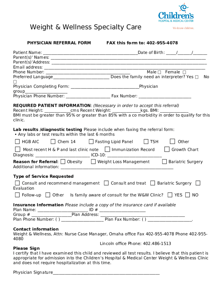 E- Physician Referral Doc Template | pdfFiller