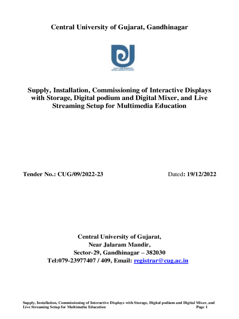 Fillable Online Supply, Installation, Commissioning of Interactive ...