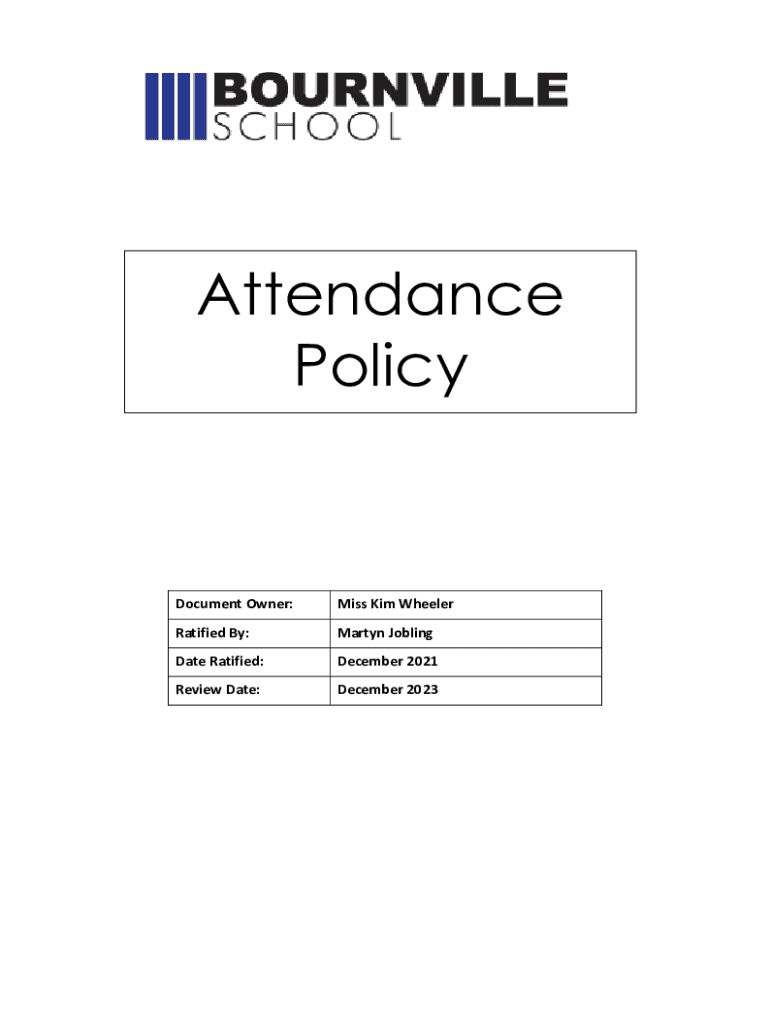 Fillable Online Attendance and Absences - Brookvale Primary School Fax ...