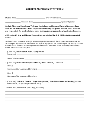 Fillable Online Reflections Student Entry Form - Washington State PTA ...