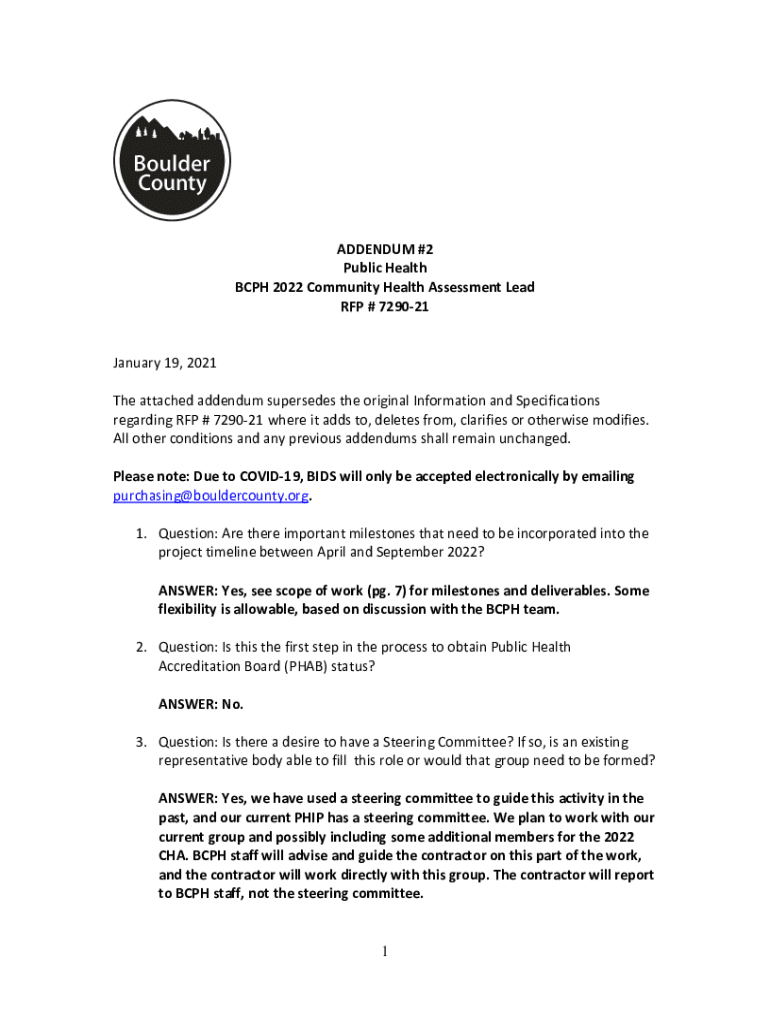 Fillable Online The attached addendum supersedes the original ...