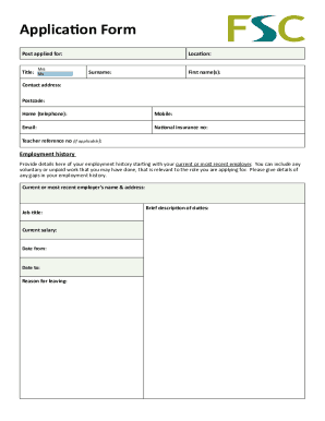 Fillable Online teacher's application form Fax Email Print - pdfFiller