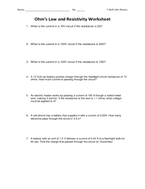 Fillable Online Ohm's Law - Statement, Formula, Solved Examples ...