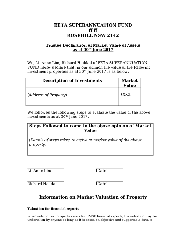 Statutory Declaration - Online SMSF Audit Doc Template | pdfFiller