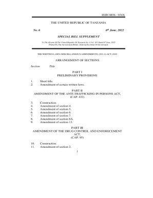 Fillable Online ACT SUPPLEMENT - Tanzania Financial Intelligence Unit ...