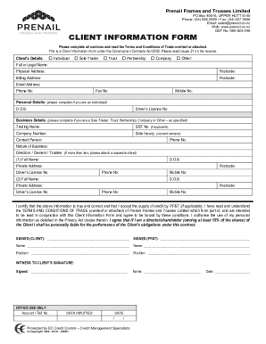 Fillable Online Prenail Frames and TrussesLeaders in Frame and Truss ...