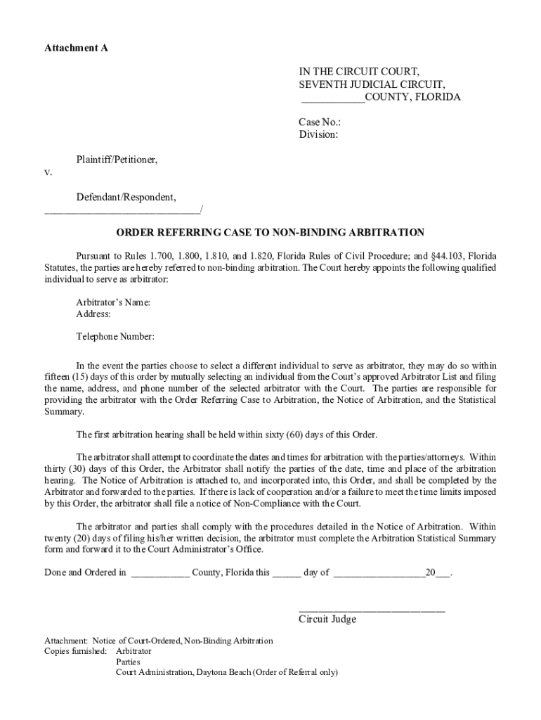 Fillable Online 1) The Order will indicate the Judge's selection of ...