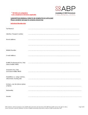 Fillable Online ABP 2021 INDIVIDUAL MEMBERSHIP FORM.docx Fax Email ...