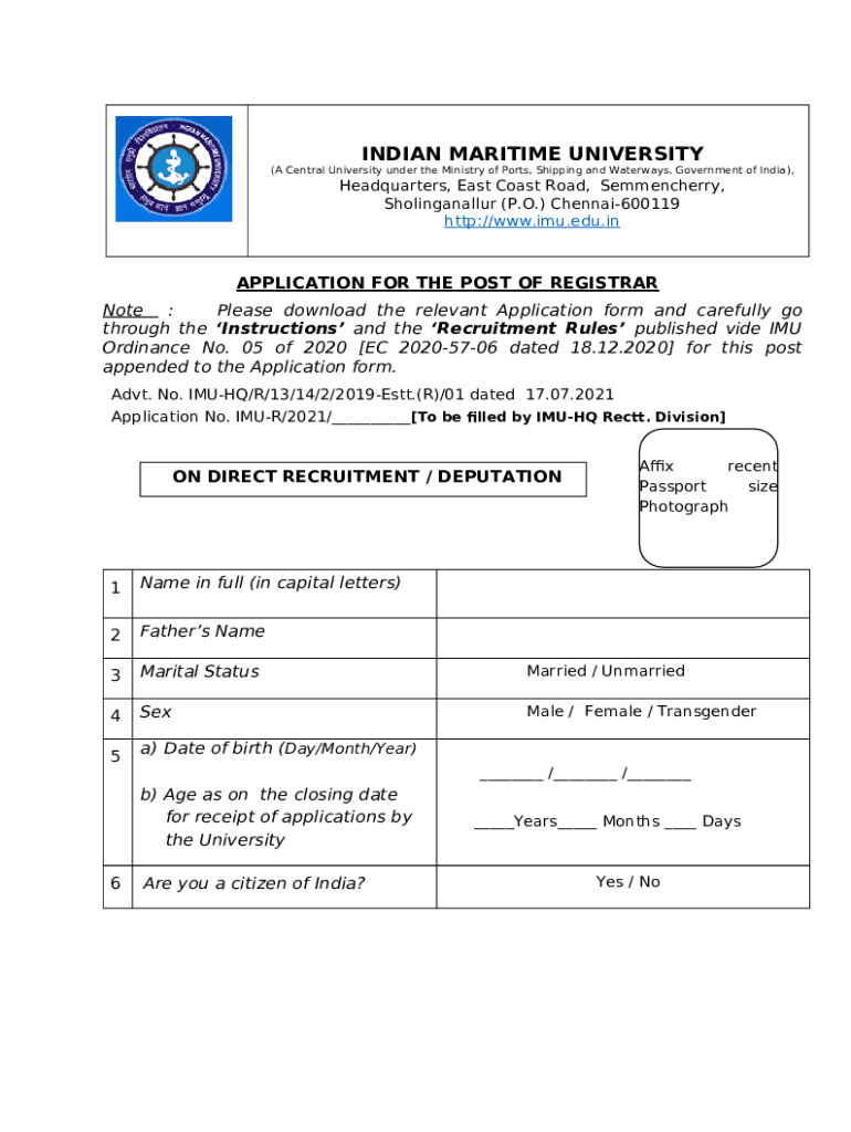 Official Community of Indian Maritime University - IMU Doc Template ...