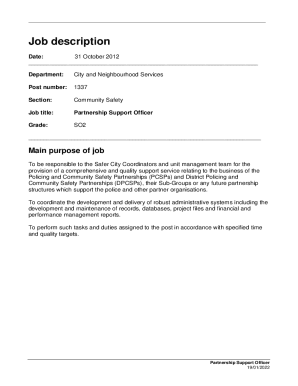 Fillable Online Safety Officer job description template - Workable ...