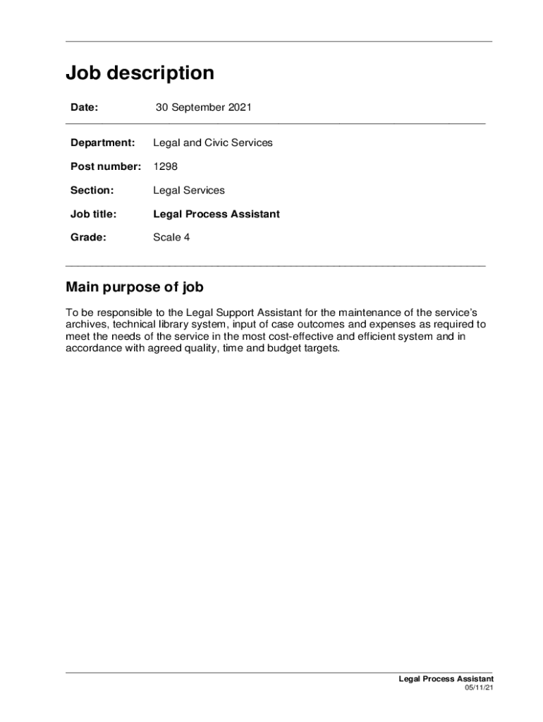 Fillable Online Legal Assistant - Department of Justice Fax Email Print - pdfFiller