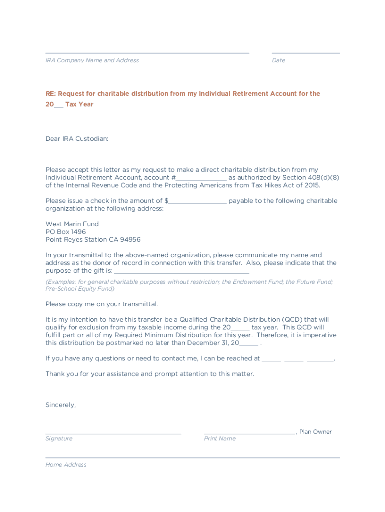 Fillable Online Sample IRA Charitable Rollover Form Fax Email Print ...