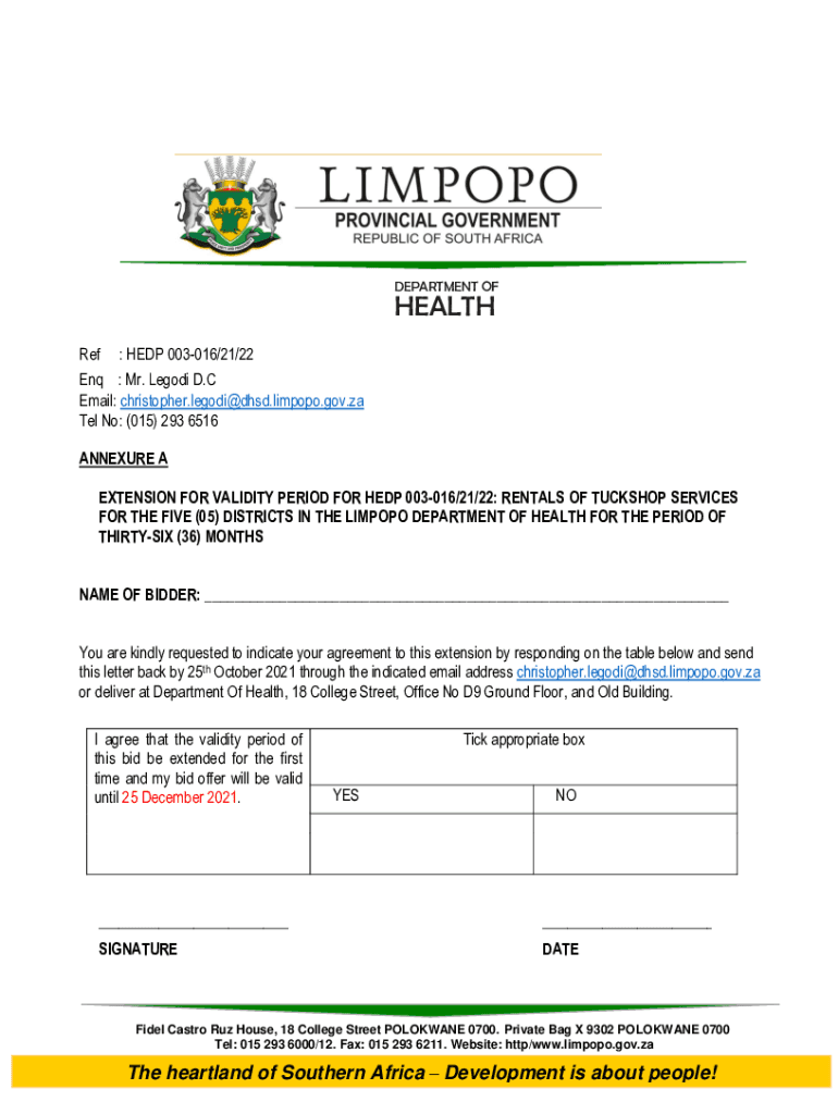 Fillable Online Limpopo Provincial Government Head of Departments Fax ...
