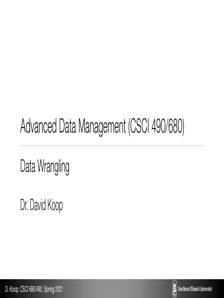 Fillable Online faculty cs niu What is Data Wrangling? Steps, Solutions ...