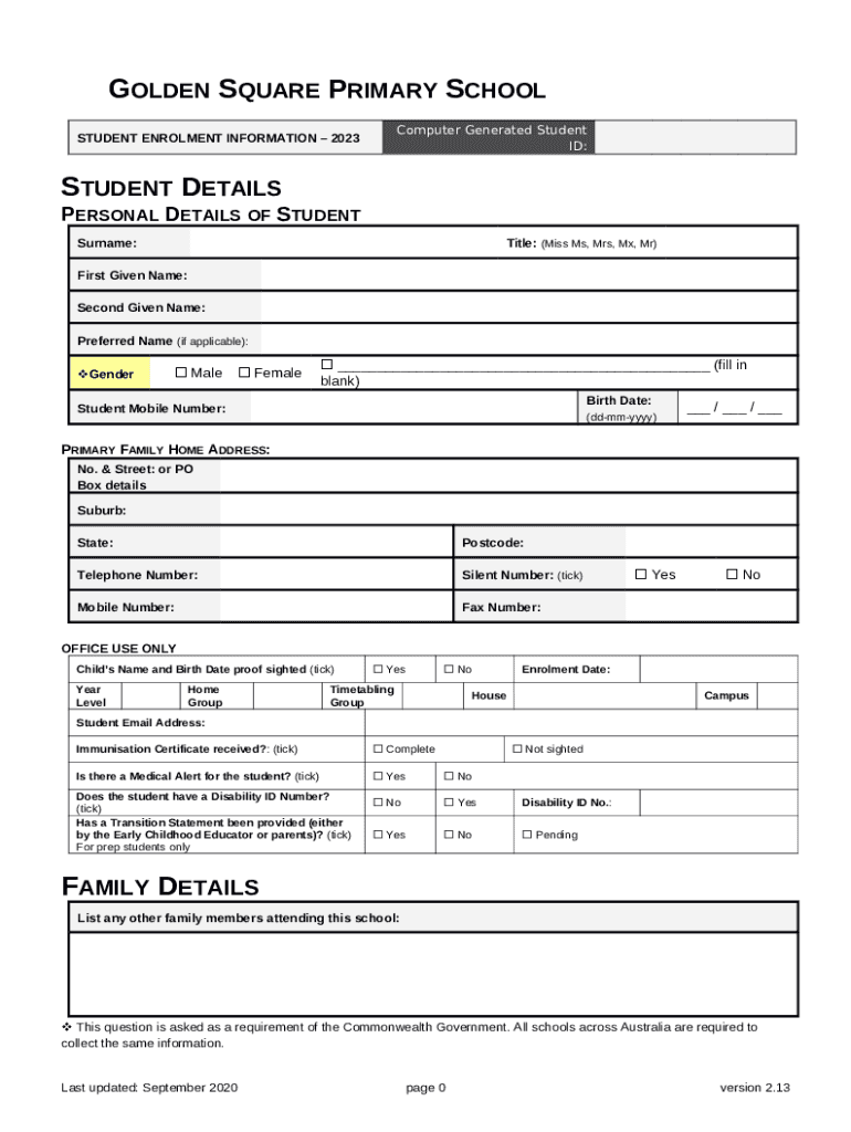 Golden Square Primary School Doc Template | pdfFiller