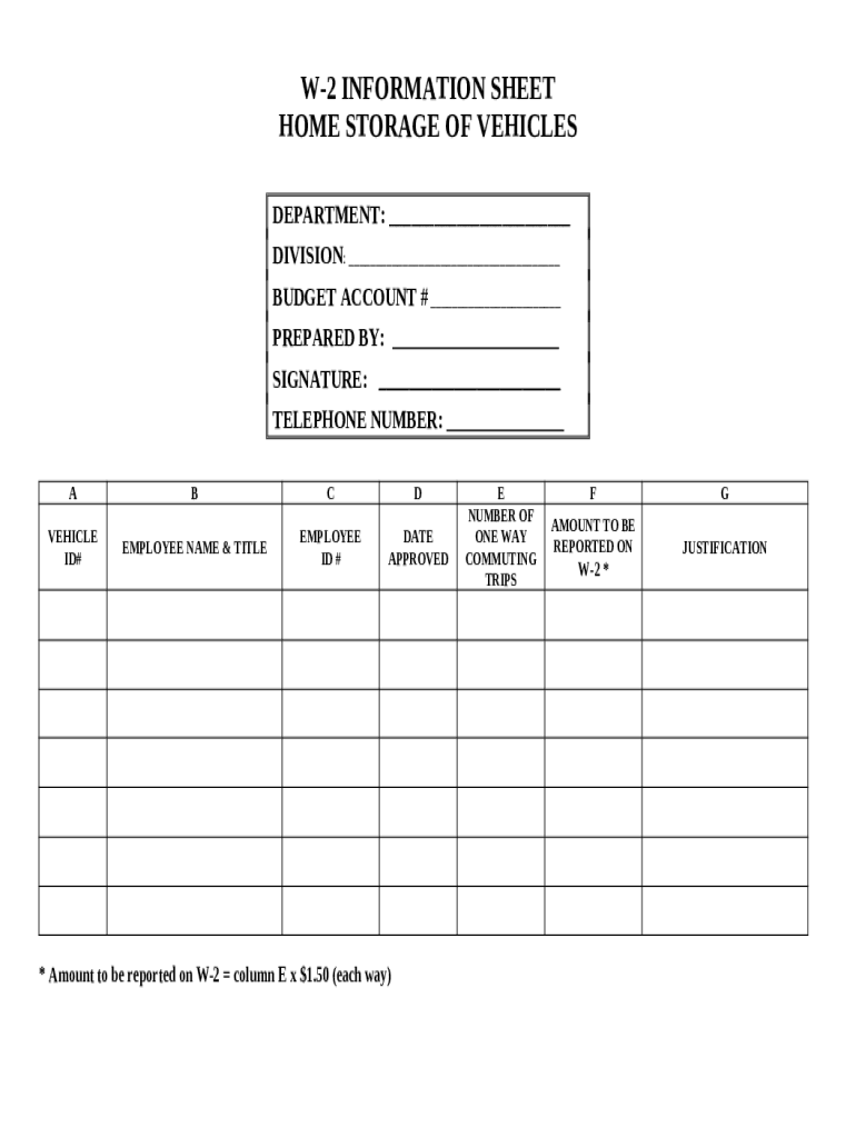 W-2 INATION SHEET - budget nv Doc Template | pdfFiller