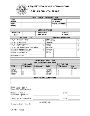 LEAVE ACTION Doc Template | pdfFiller