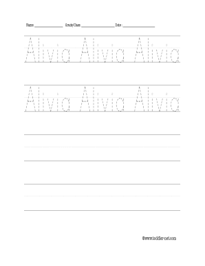 Fillable Online Worksheet for tracing and writing name Alivia. Name ...