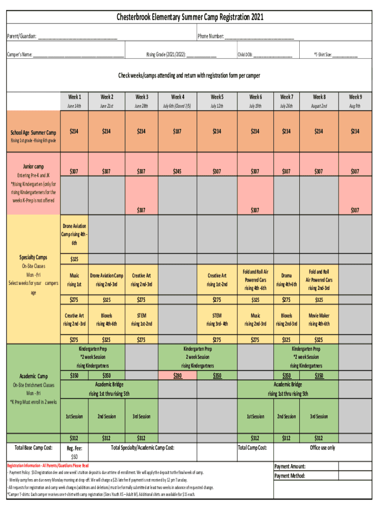 Fillable Online Chesterbrook Elementary SchoolHome of the Chipmunks ... Fax Email Print - pdfFiller