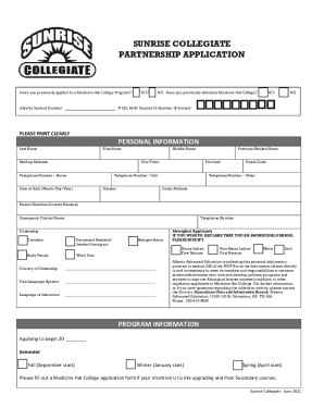 Fillable Online SUNRISE COLLEGIATE APPLICATION.docx Fax Email Print ...