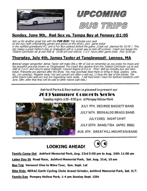 Fillable Online Upcoming Trips - My Fun Bus Fax Email Print - pdfFiller