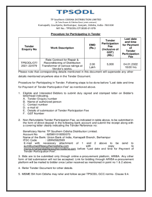 Fillable Online Overview - TP Southern Odisha Distribution Limited ...