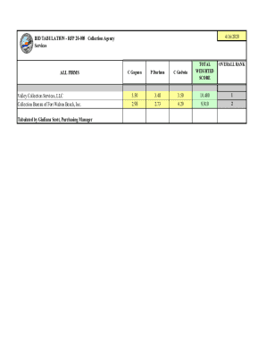 Fillable Online Bid Tab; Evaluation Criteria Form - City of Fort Walton ...