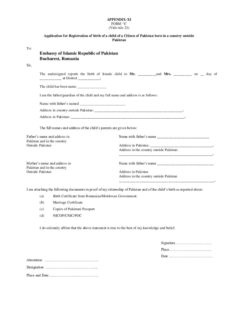 Fillable Online mofa gov Registration-of-Birth-Form-S1.pdf Fax Email ...