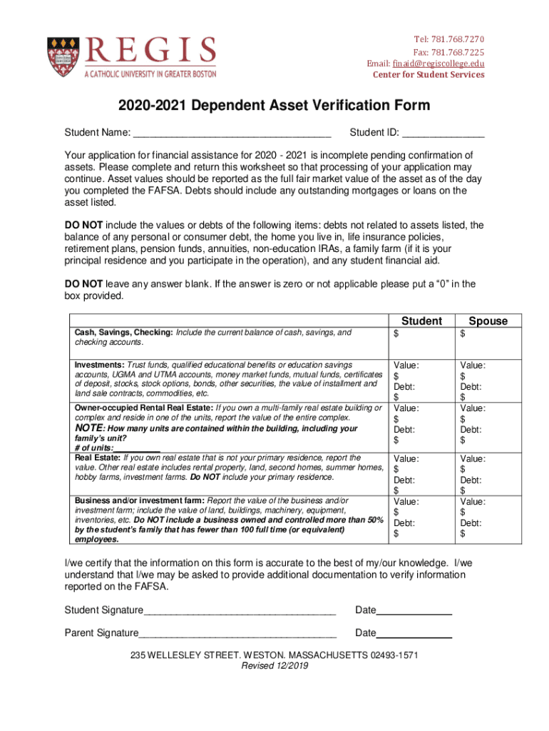Fillable Online Missing Documents Instruction Sheet: - Regis College Fax Email Print - pdfFiller