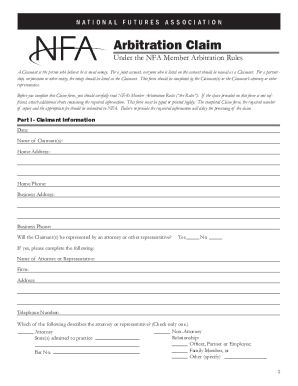 Fillable Online Member Arbitration Claim Form (PDF) Fax Email Print ...