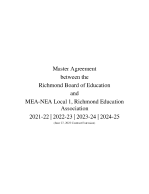 Fillable Online Master Agreement between the Richmond Board of ...