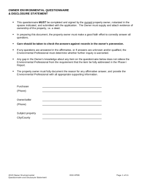 Environmental Questionnaire; Disclosure Sample ClausesLaw ... Doc ...